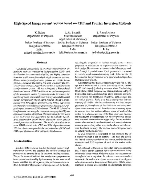 Pdf High Speed Image Reconstruction Based On Cbp And Fourier Inversion Methods