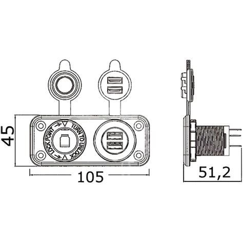 Cigarette Lighter Socket And Double Usb Sockets
