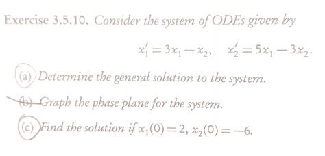 solved exercise 3 5 10 consider the system of odes given by