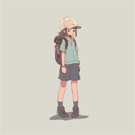 Premium Vector Illstration Of The Adventures Of A Cute Backpacker