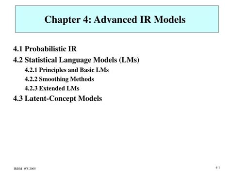 Ppt Chapter 4 Advanced Ir Models Powerpoint Presentation Free Download Id 3473789