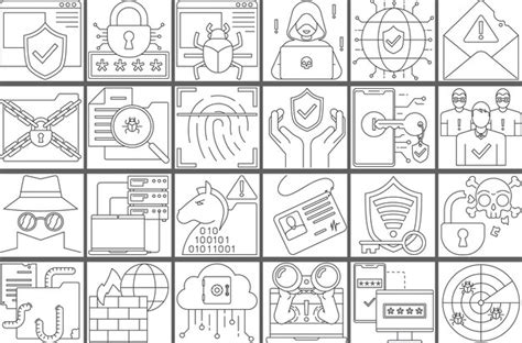 사이버 보안 아이콘 프리미엄 벡터
