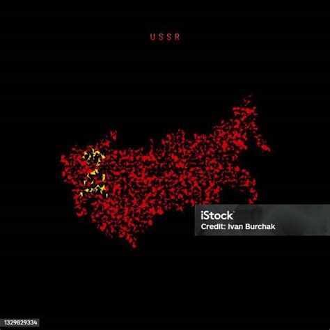 소련 국기지도 소련 플래그 색상의 혼란 입자 패턴 벡터 일러스트레이션 British Empire에 대한 스톡 벡터 아트 및 기타