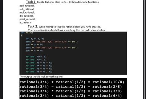 Solved Task 1 Create Rational Class In C It Should