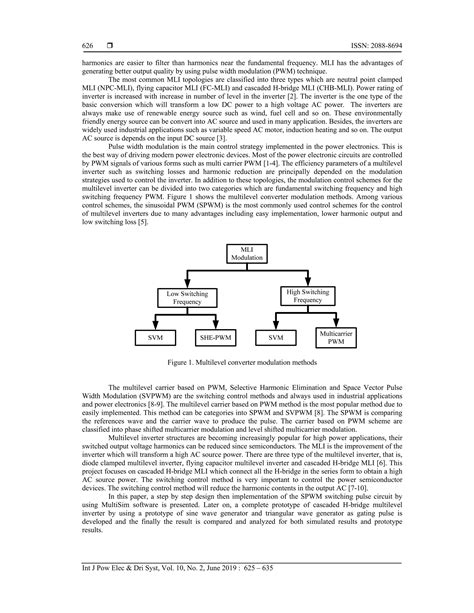 Hardware Implementation Of Single Phase Three Level Cascaded H Bridge Multilevel Inverter Using