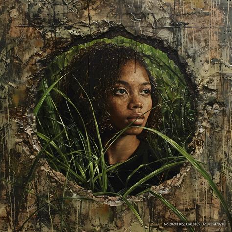 Ai创作图超写实油画 长草的窗口 超写实插画 受自然启发的艺术 数字艺术肖像 写实主义肖像画 混合现实艺术 照片般逼真的绘画 拼贴艺术 写实主义绘画 写实装饰画 油画特效照片 自然启发的艺术