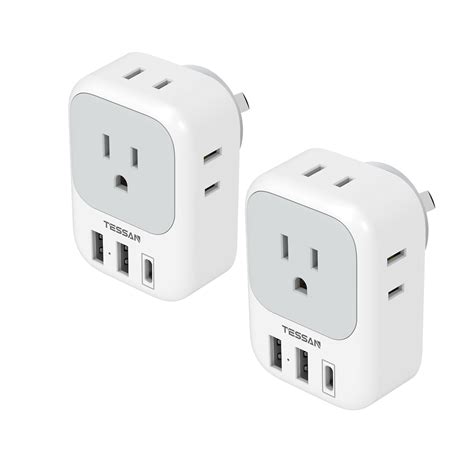 Fair Australia Plug Adapter Tessan Australian Power Adaptor With Outlets Usb Charging