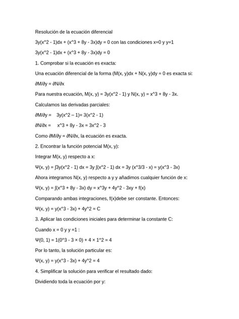 Resolucion Ecuacion Diferencial Pdf