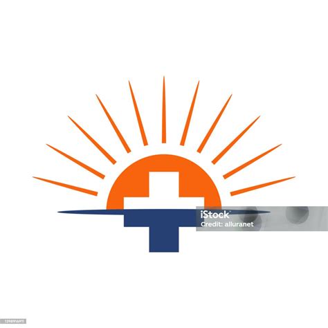 태양 의료 십자가 건강 로고 아이콘 일러스트 브랜드 아이덴티티 휘장에 대한 스톡 벡터 아트 및 기타 이미지 휘장 간호사 별 Istock