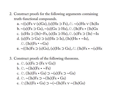Solved Construct Proofs For The Following Arguments