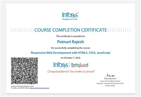 Earned Responsive Web Development Certification Potnuri Rajesh