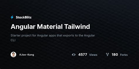 Angular Material Tailwind Stackblitz