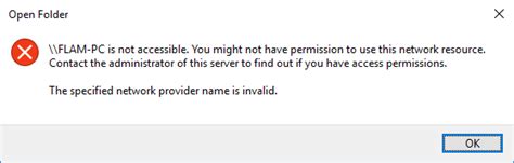 The Specified Network Provider Name Is Invalid Windows 10 Forums