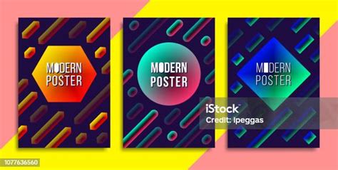 3 현대 페스트와 전기 포스터 여름 클럽 파티 전단지 브로셔 초대장 또는 선물 카드 멋쟁이 위한 아트 그래픽입니다 벡터 일러스트 레이 션 개념에 대한 스톡 벡터 아트 및