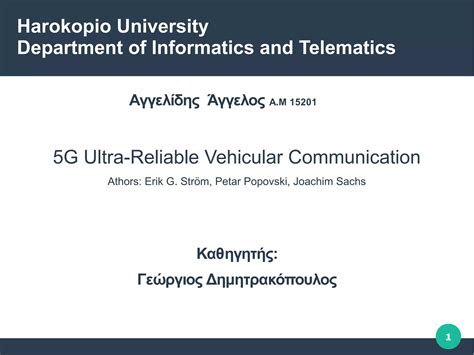 V2x Communication On 5g Networks Pdf