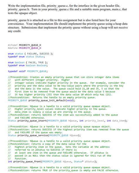 Solved Write The Implementation File Priorityqueuec For