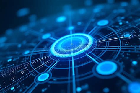 Abstract Digital Network Visualization Shows Interconnected Nodes And Data Flow Stock