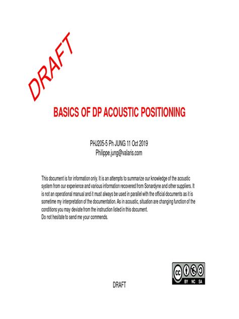 Basics Of Acoustic Positioning Pdf Signal To Noise Ratio Acoustics