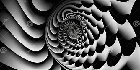Black And White Abstract Recursive Spiral Texture Pattern Wallpaper Or