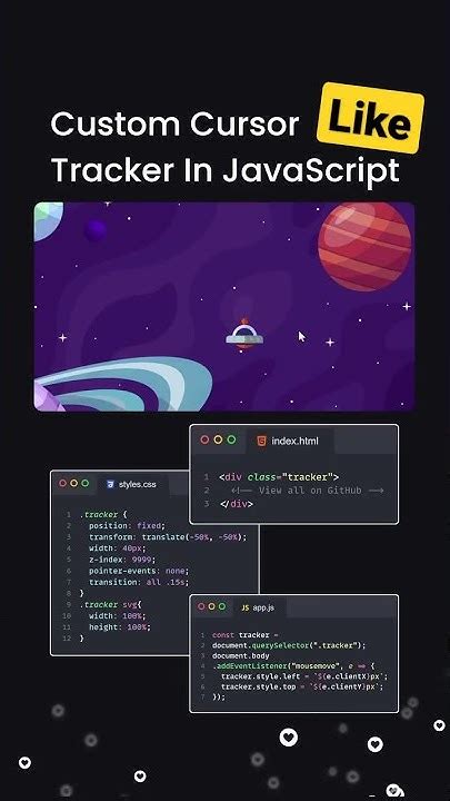 Custom Cursor Tracker In Javascript Youtube