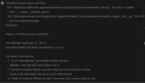 Anyone Having Issue With Blender 33 And Animation Nodes I Get This Error Medsage Rblenderhelp