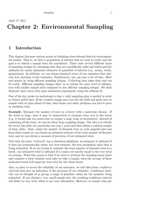 lecture notes lecture sampling april 17 2012 chapter 2