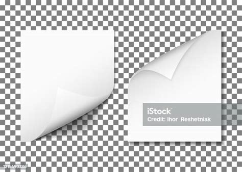 용지 Urled 페이지 모서리입니다 접힌 빈 용지 투명 한 배경에 격리 된 그림자와 흰색 스티커입니다 잡지 배너에 대한 빈 문서 메모 또는 책 현실적인 종이 뒤집기 벡터