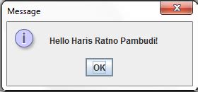 Elpina Efendi Contoh Program Java Dialog Box Menampilkan Nama Dengan