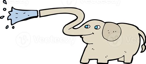 Cartoon Elephant Squirting Water 44916818 Png