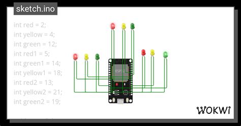 Traffic Light Copy Wokwi Esp32 Stm32 Arduino Simulator