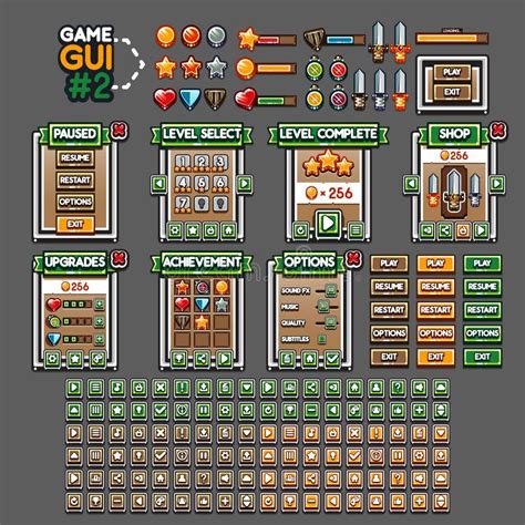 Game Gui 7 Editorial Stock Image Illustration Of Button 142633979