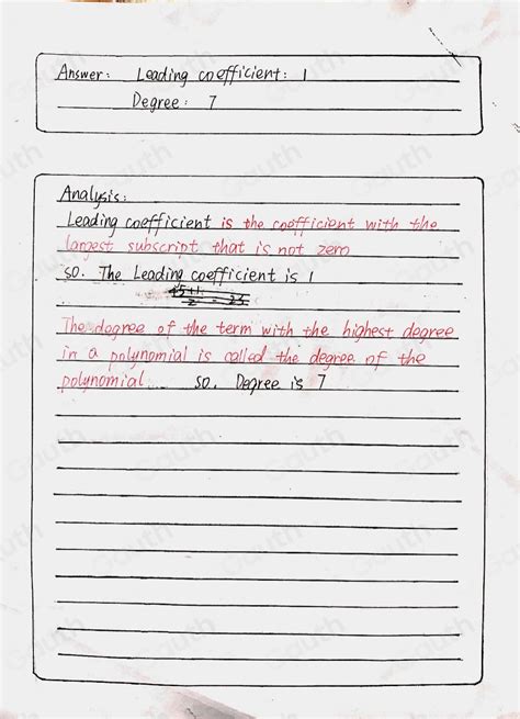 Solved What Are The Leading Coefficient And Degree Of The Polynomial