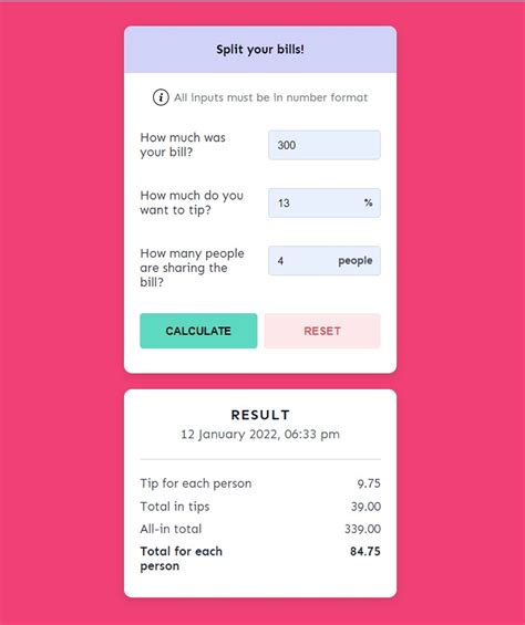 Bill Splitter Devpost