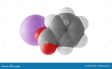 Potassium Benzoate Molecular Structure 3d Model Molecule E212