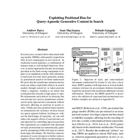 Exploiting Positional Bias For Query Agnostic Generative Content In