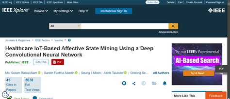 Healthcare Iot Based Affective State Mining Using A Deep Convolutional Neural Network Cvis