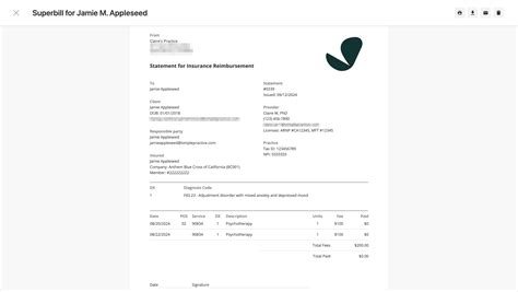 Understanding Invoices Statements And Superbills Simplepractice Support
