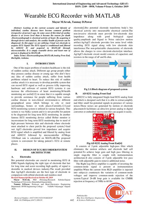 Pdf Wearable Ecg Recorder With Matlab