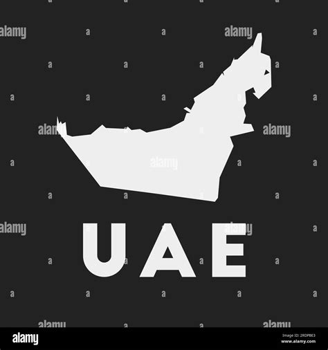 Uae Icon Country Map On Dark Background Stylish Uae Map With Country Name Vector Illustration