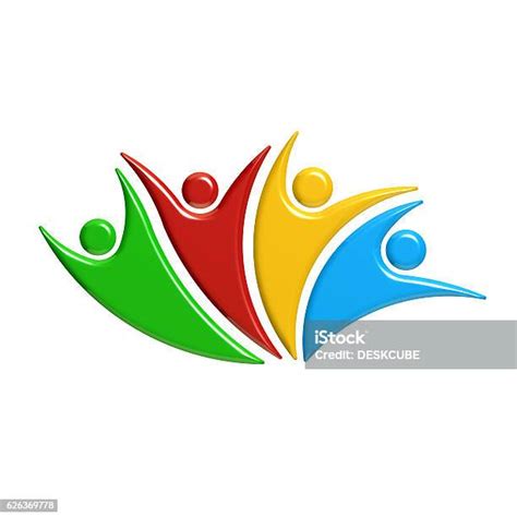 팀워크 피플 3d 렌더링 일러스트레이션 3차원 형태에 대한 스톡 사진 및 기타 이미지 3차원 형태 가족 공동체 Istock