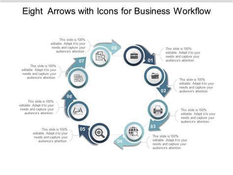 Eight Arrows With Icons For Business Workflow Ppt Powerpoint Presentation M