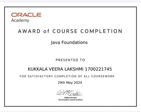 Veeralakshmi K On Linkedin Java Oracle Certification
