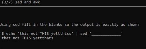 Solved 37 Sed And Awk Using Sed Fill In The Blanks So The