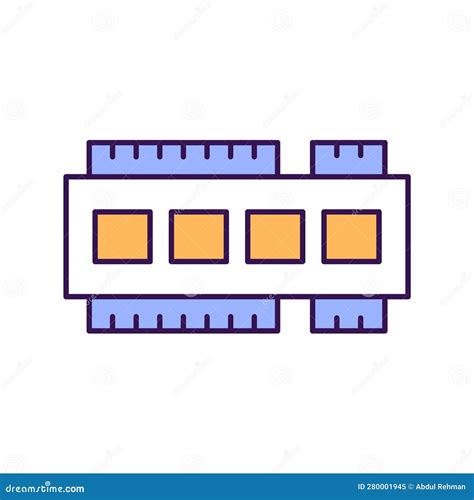 Chip Outline With Colors Fill Vector Icon That Can Easily Edit Or Modify Stock Vector