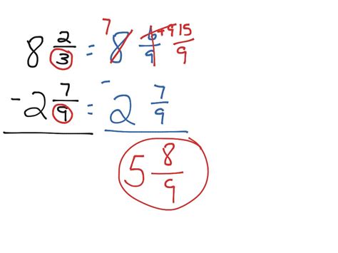 Topic Subtracting Fractions With Regrouping Showme Online Learning
