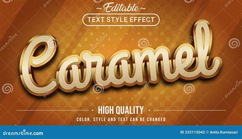 Editable Text Style Effect Caramel Theme Style Stock Vector Illustration Of Element Color