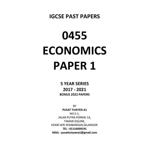 Igcse Past Year Papers Economics 0455 Shopee Malaysia