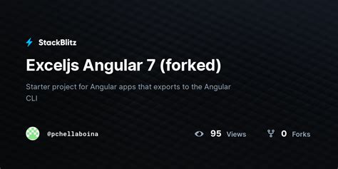 Exceljs Angular 7 Forked Stackblitz