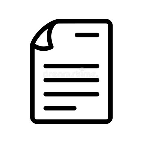 Text Document File Paper Sheet Page Single Isolated Icon With Outline Style Stock Illustration