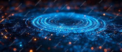 Premium Photo Futuristic Fingerprint Waves In Cybersecurity Space